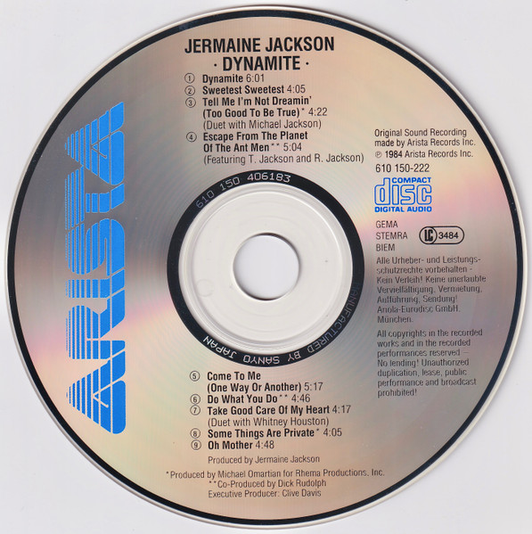 Jermaine Jackson – Dynamite Cd Japonés (1984) – smilemusic