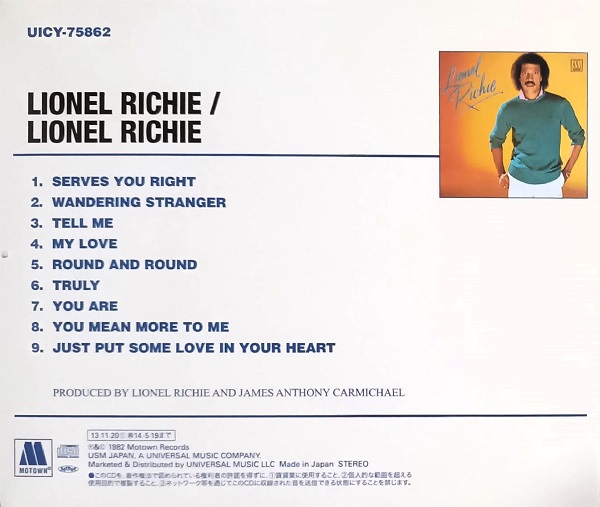 Lionel Richie – Lionel Richie Cd Japonés – smilemusic