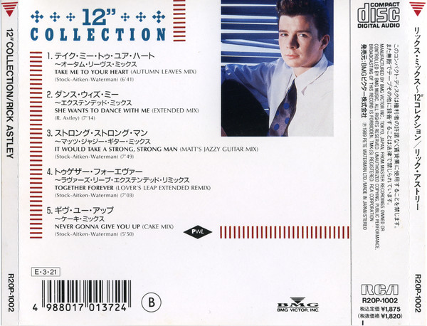 Rick Astley – 12″ Collection Cd Japonés – smilemusic